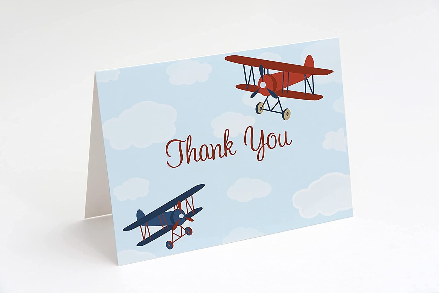 Airplane Thank You Cards Boys Baby Shower Pilot Birthday | Etsy