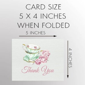 Tea Thank You Card, Bridal Shower, Baby Shower, Party, Luncheon ...