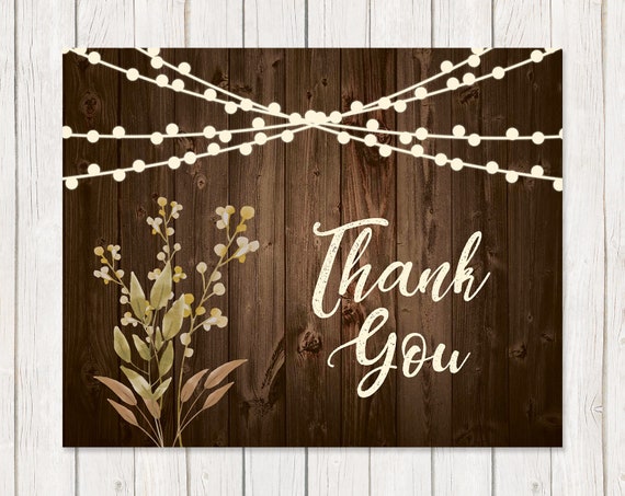 Rustic Thank You Cards Barn Country Wedding Bridal Wood | Etsy