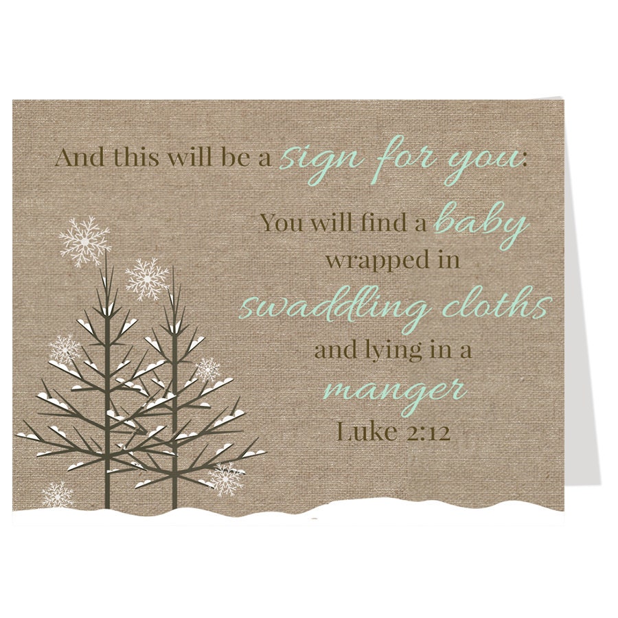 Religious Christmas Cards Burlap Bible Verses Variety Pack - Etsy