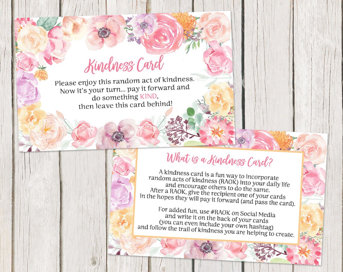 Kindness Cards Compliment Cards Random Acts Pay It Forward | Etsy