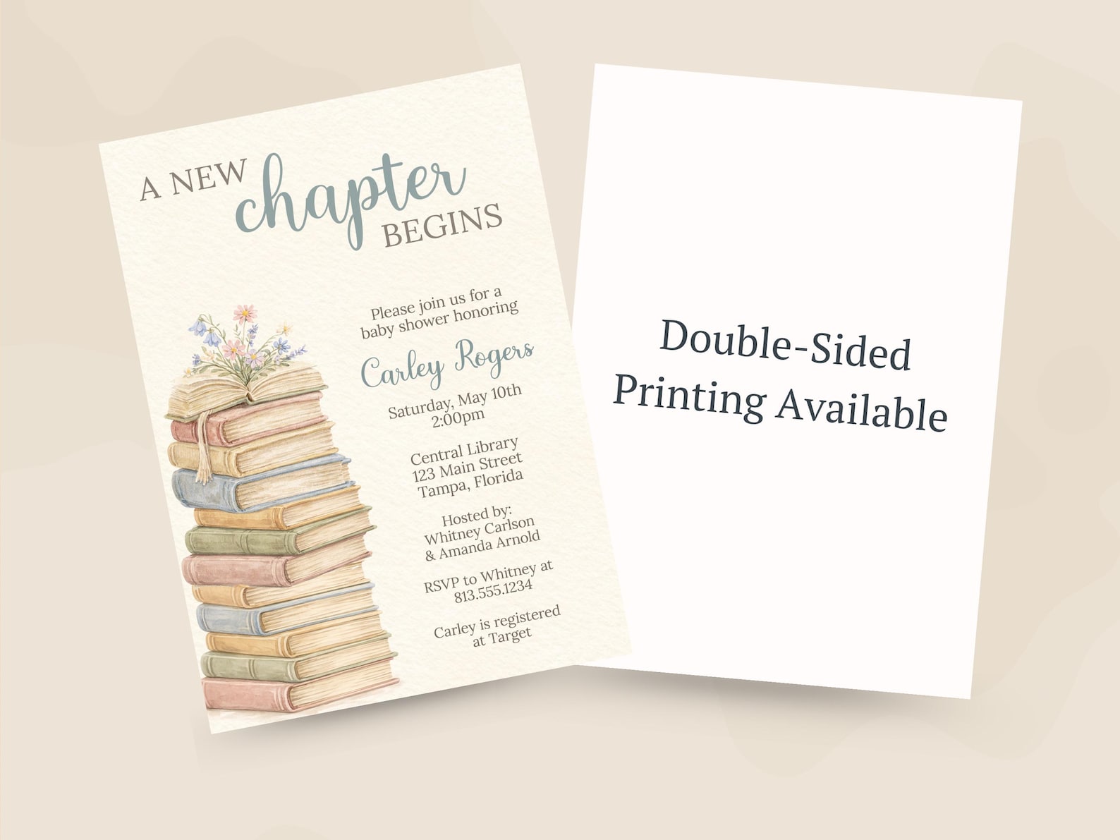 Storybook Baby Shower Invitation – A New Chapter, Book, Library ...
