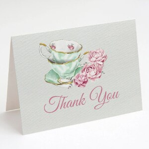 Tea Thank You Card, Bridal Shower, Baby Shower, Party, Luncheon ...