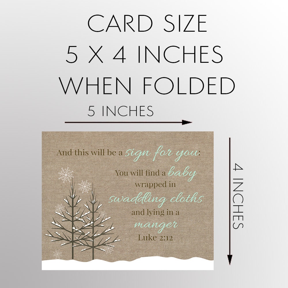 Religious Christmas Cards Burlap Bible Verses Variety Pack - Etsy