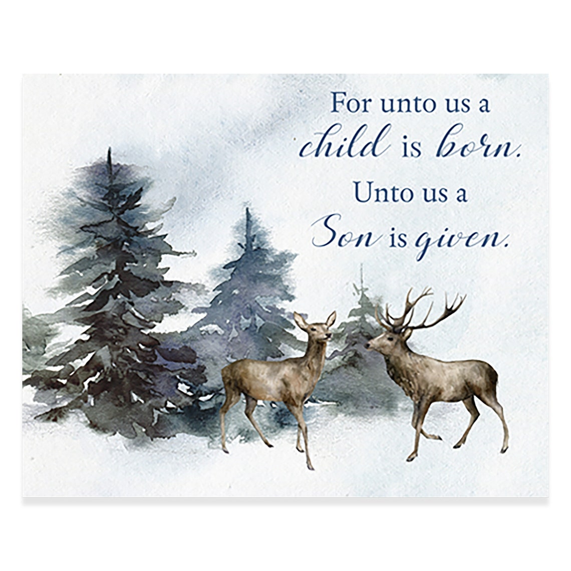 Religious Christmas Cards Watercolor Bible Verses Variety - Etsy