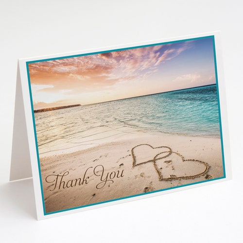 Printable OR Printed Beach Themed Folded Thank You Cards - Etsy