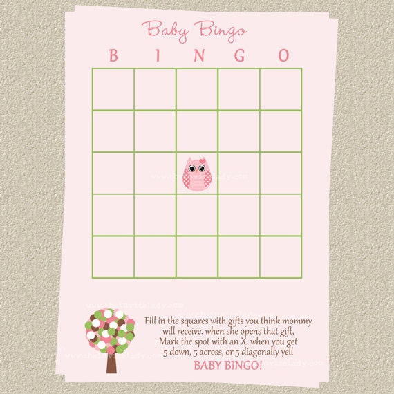 Items similar to Owl Baby Bingo Baby Shower Game Cards, Set of 25 Cards ...