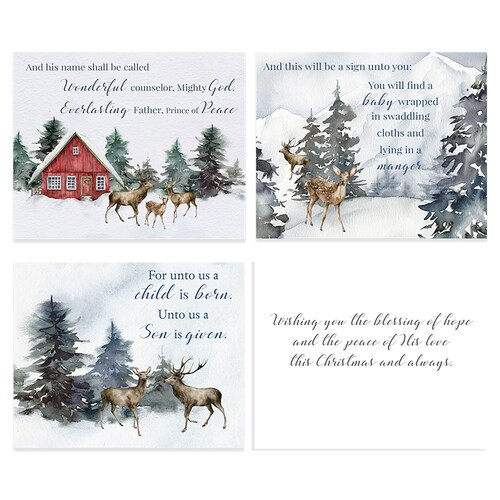 Religious Christmas Cards Watercolor Bible Verses Variety - Etsy