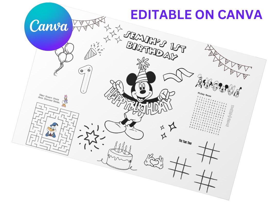 Mickey Mouse Activity Page - Etsy