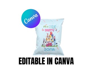 Chip Bag Template Bluey Theme Editable Printable Canva Template DIY ...