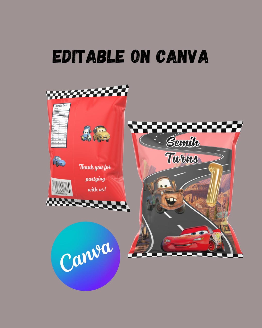 Cars Chip Bag - Etsy