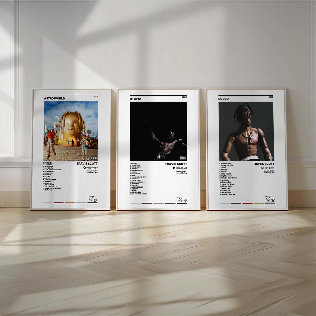 Travis Scott Set of 3 Album Cover Posters, Wall Art, Room Decor, Music ...