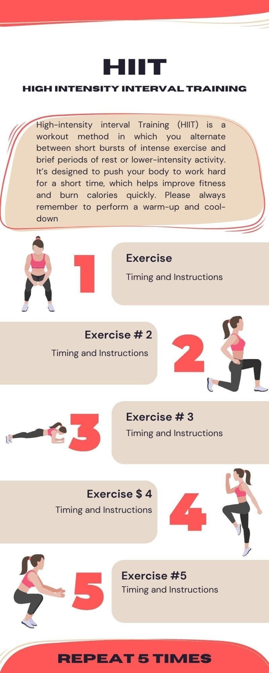 HIIT (high-intensity Interval Training) Downloadable Fitness Plan ...