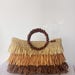 Handmade Straw Fringe Tote Bag With Wooden Beaded Handle, Boho Beach ...