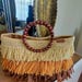 Handmade Straw Fringe Tote Bag With Wooden Beaded Handle, Boho Beach ...