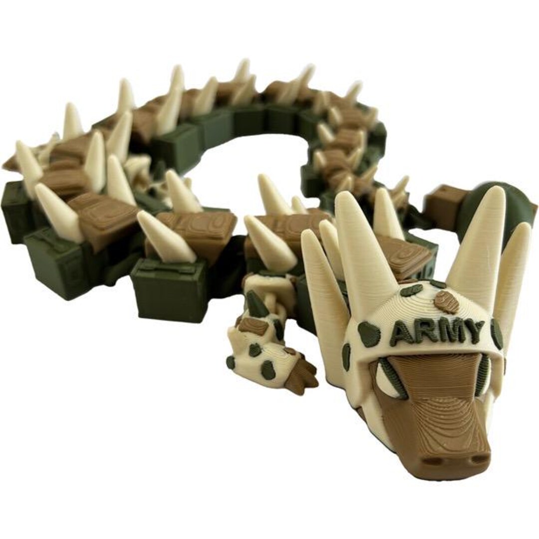 Army Dragon | Articulated Fidget Toy | 3D Printed Gift - Etsy