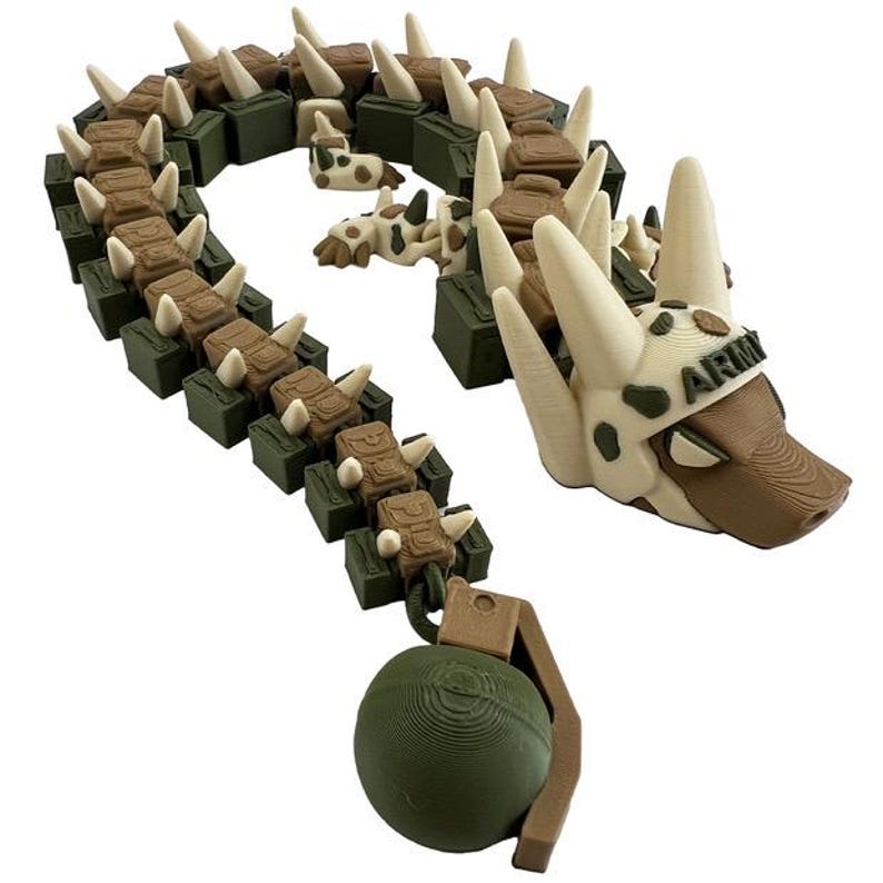 Army Dragon | Articulated Fidget Toy | 3D Printed Gift - Etsy