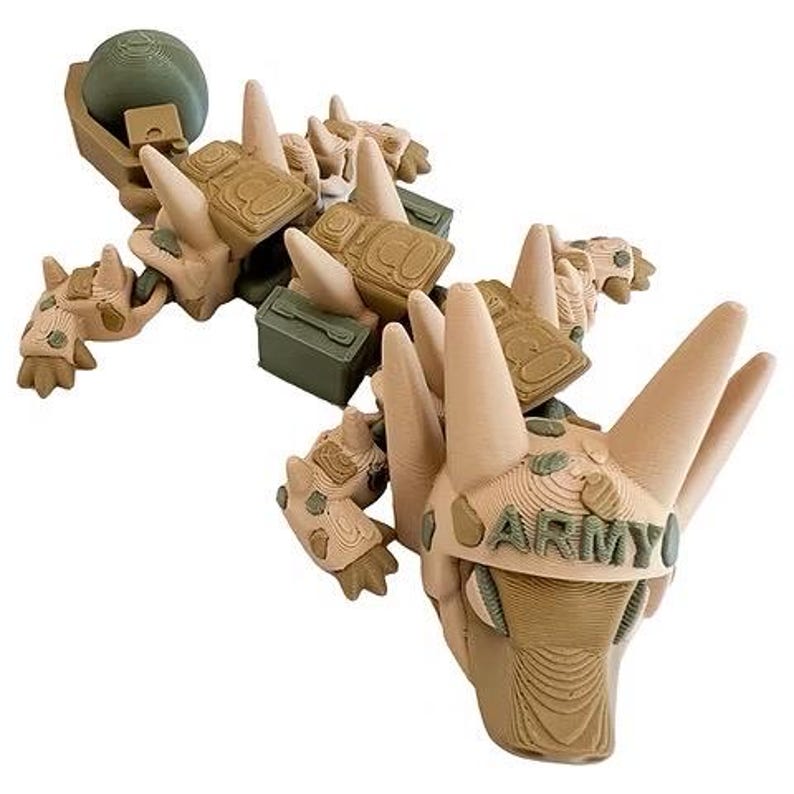 Army Dragon | Articulated Fidget Toy | 3D Printed Gift - Etsy