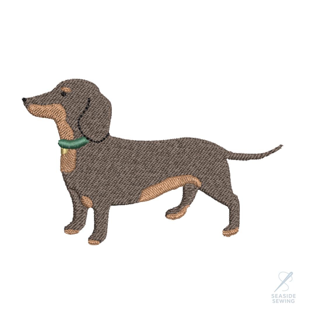 Dachshund | Small Dog Weiner Dog Embroidery File | Three Sizes - Etsy