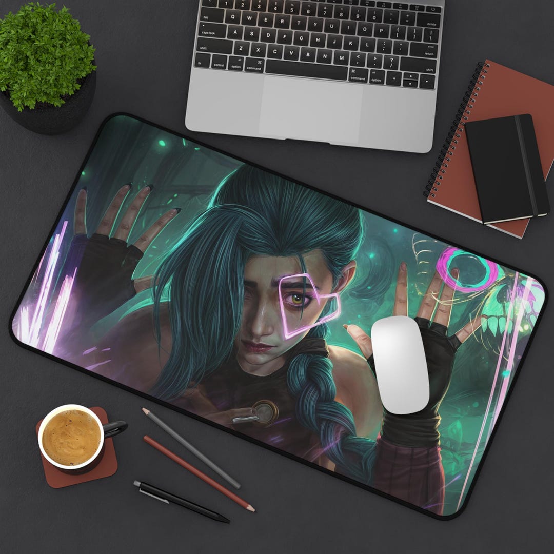 Arcane Gaming Desk Mat Vi & Jinx Mouse Pad, League of Legends Desk ...