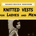 Weldon's 4D #11 C.1928 Vintage Knitting Patterns Women's & Men's ...
