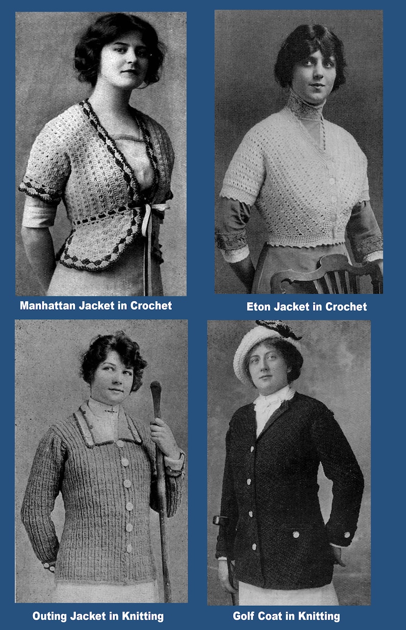 1913 Vintage Knitting & Crochet Pattern Book: Edwardian Designs (PDF ...