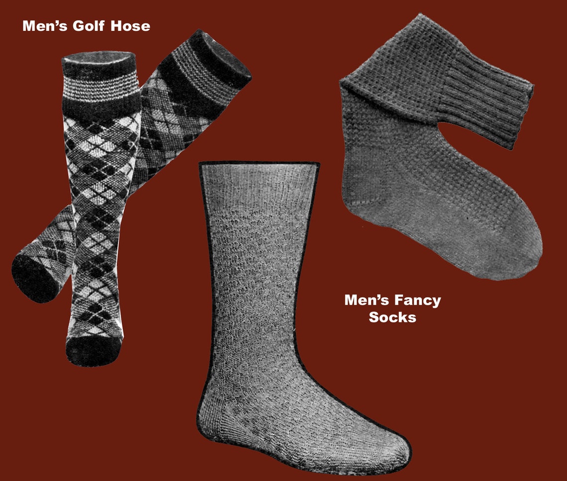 Weldon's 4D #17 C.1928 Knitting Patterns for Men's Socks & Stockings ...