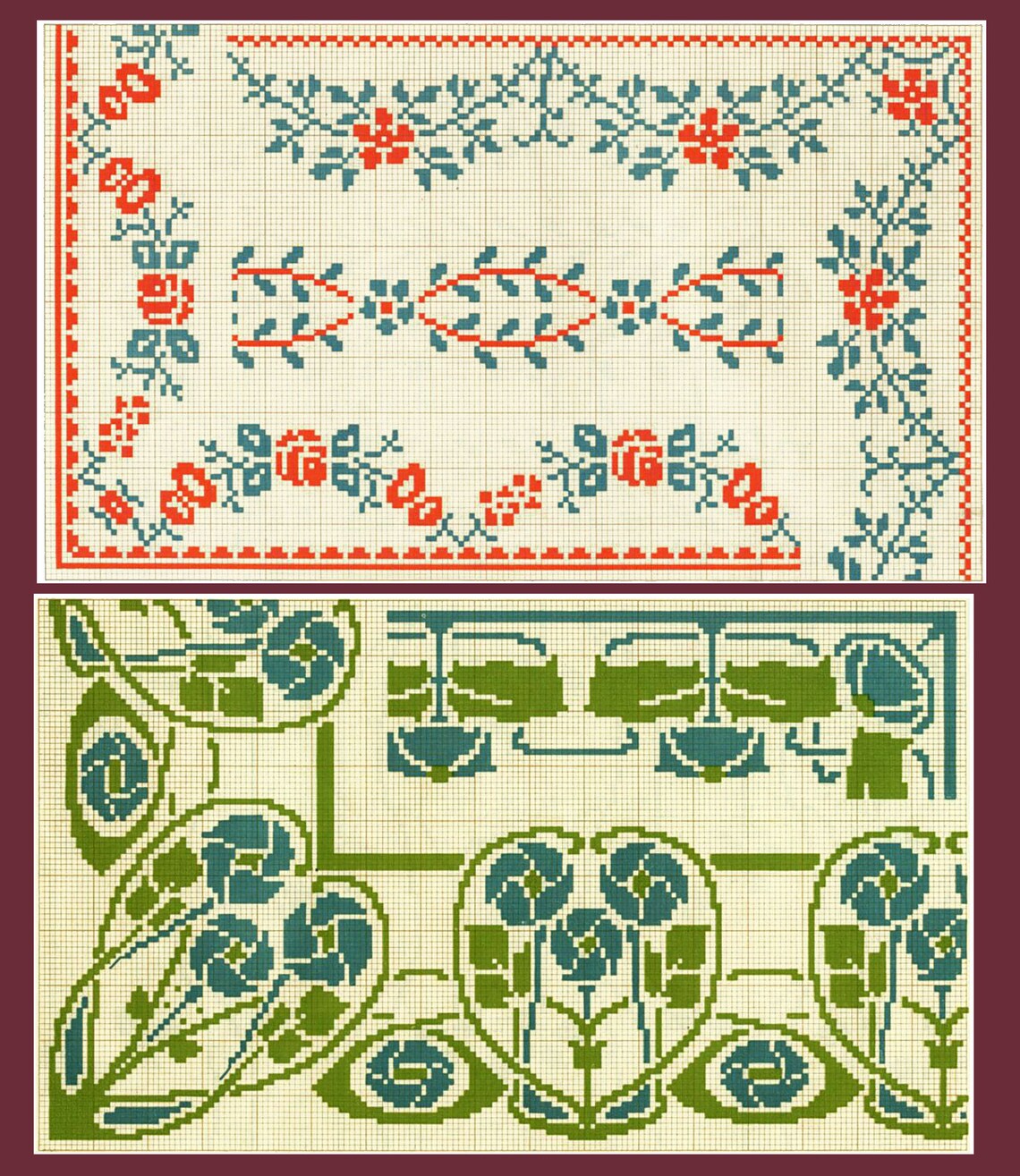 DMC Cross Stitch 2 C.1920 Color Charts and Alphabets Used - Etsy