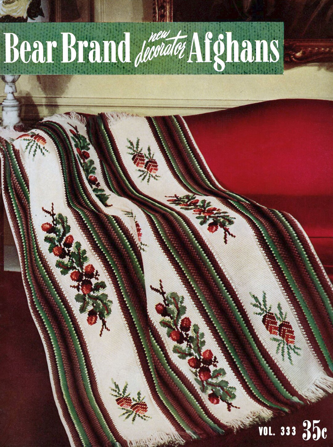 Vintage Crochet Afghan Patterns: Bear Brand & Bucilla Decorator Afghans ...