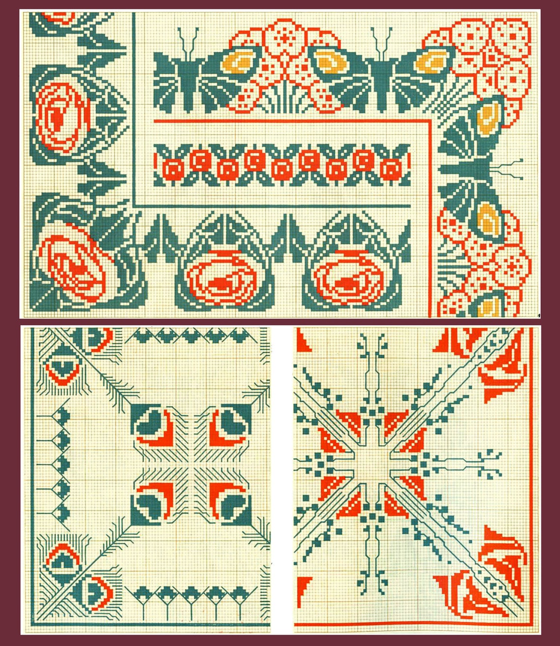 DMC Cross Stitch 2 C.1920 Color Charts and Alphabets Used - Etsy