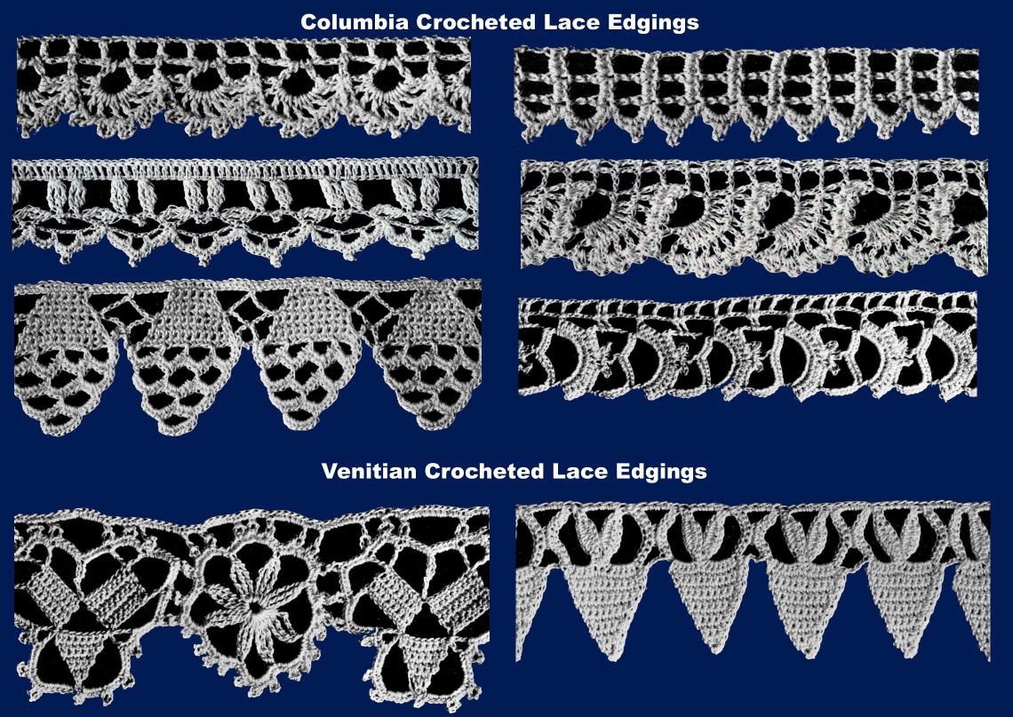 1913 Columbia Cotton Crochet Manual: Edwardian Edgings & Laces (PDF ...