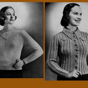 Vintage Knitting & Crochet Patterns for Women's Sweaters - Spool Cotton ...