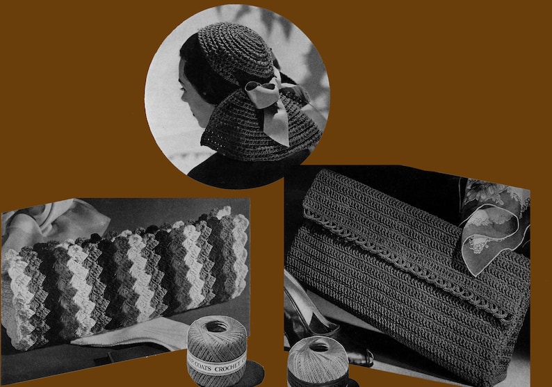 Spool Cotton #209 C.1944 Retro 1940s Crochet Patterns: Women's Hats ...