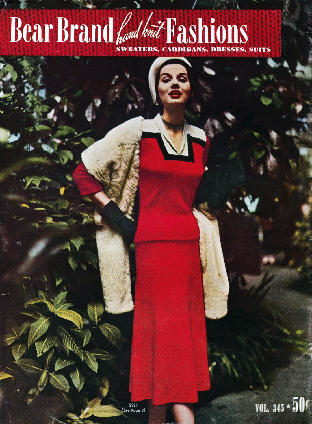 Bear Brand #345 C.1952 Classic 1950s Knitting Patterns: Women's ...