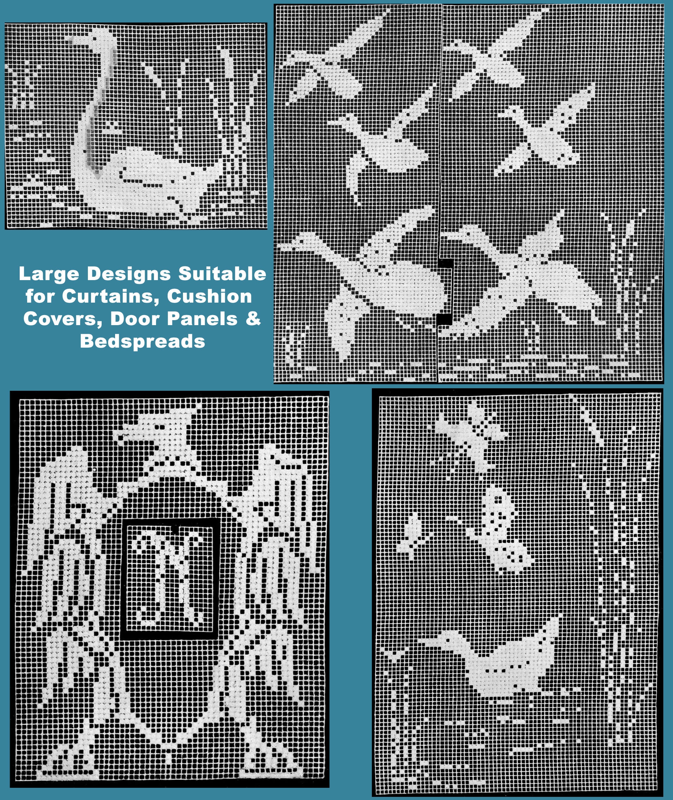 Emma Farnes Filet Crochet Patterns: Door Panels & Altar Cloths (PDF) - Etsy
