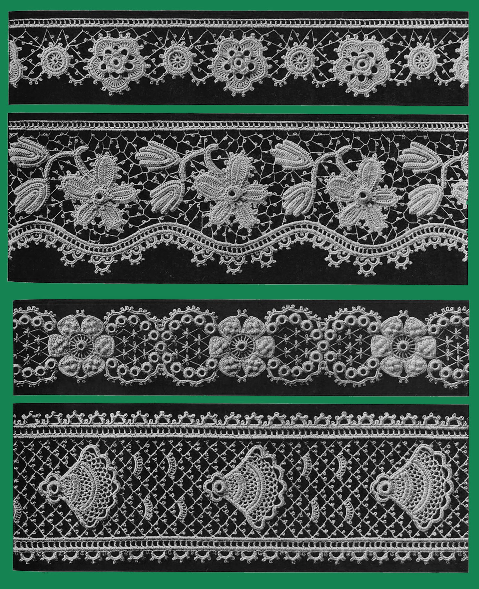 DMC Irish Crochet Patterns Book: Vintage Lace Motifs, Edgings, Collars ...