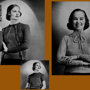 Vintage Knitting & Crochet Patterns for Women's Sweaters - Spool Cotton ...