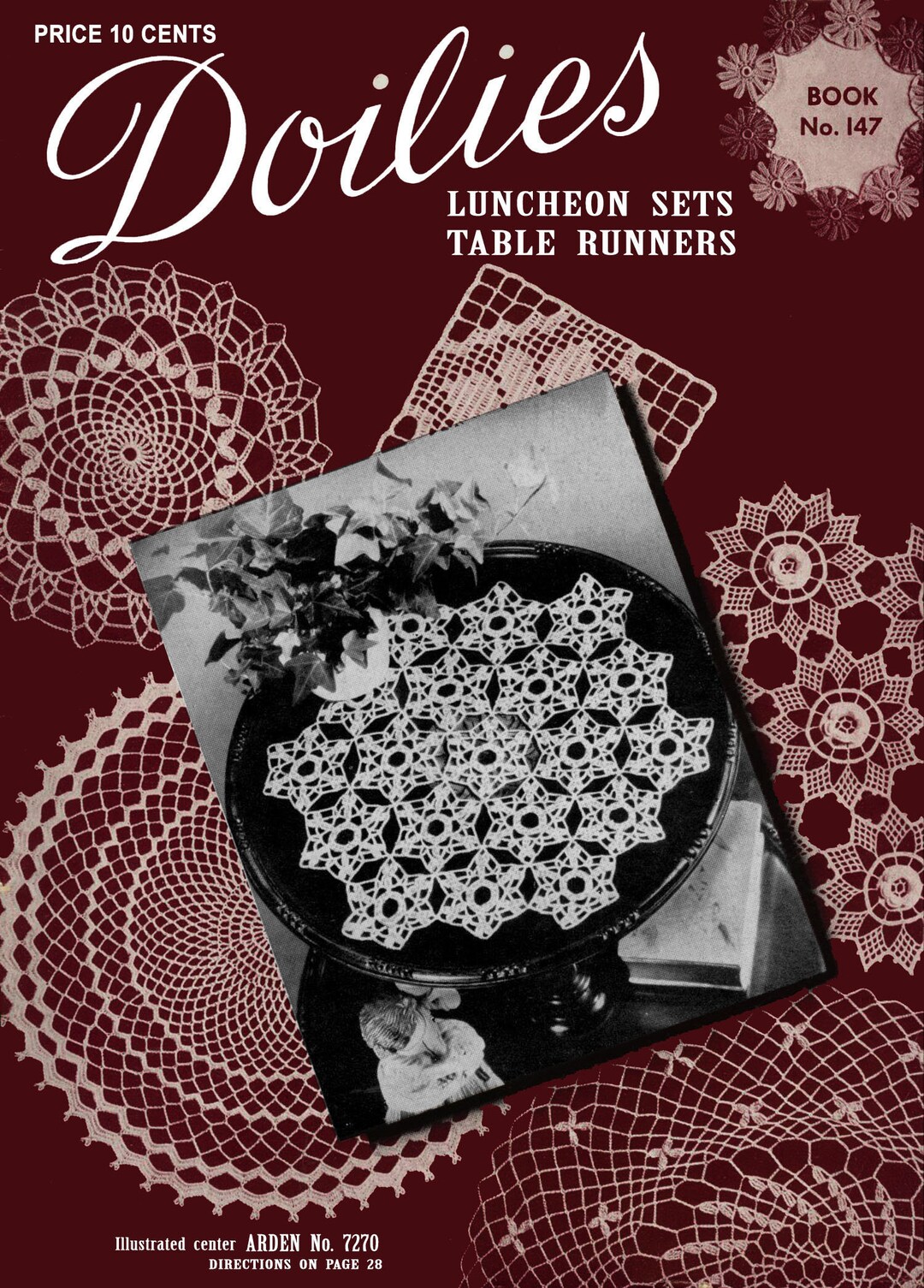 1939 Crochet Doilies Pattern Book: Luncheon Sets, Table Runners (PDF ...