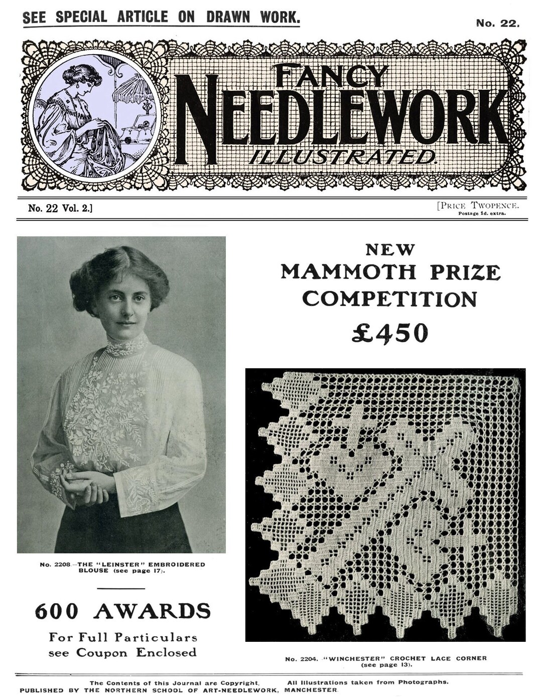 1912 Needlework Magazine: Drawn Work, Crochet Lace (PDF Ebook) - Etsy