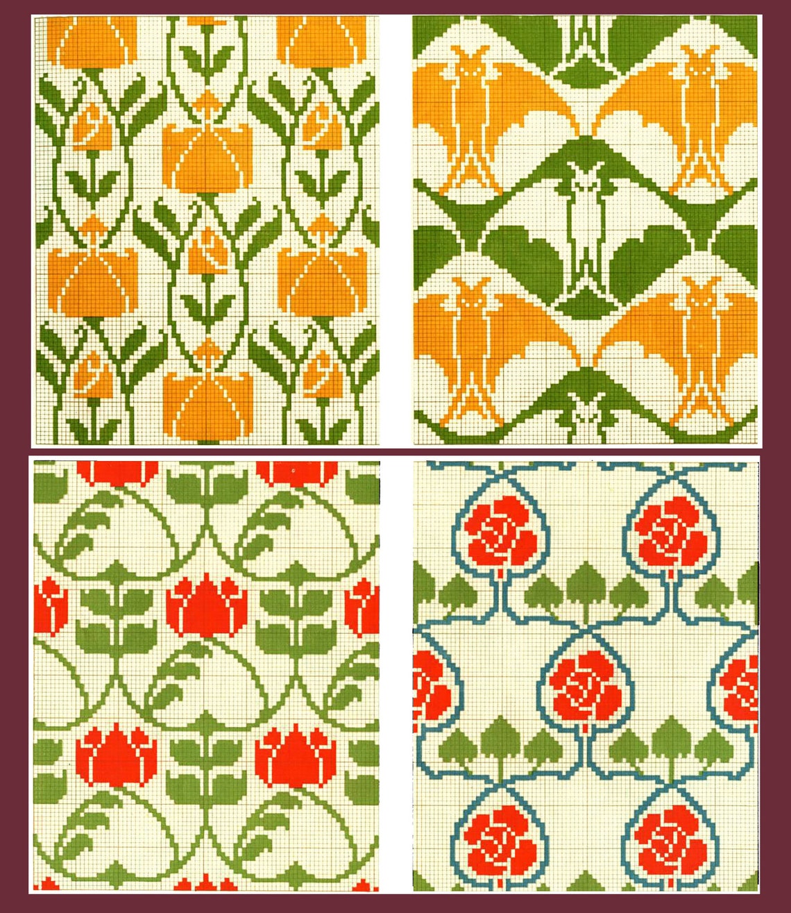 DMC Cross Stitch 2 C.1920 Color Charts and Alphabets Used - Etsy