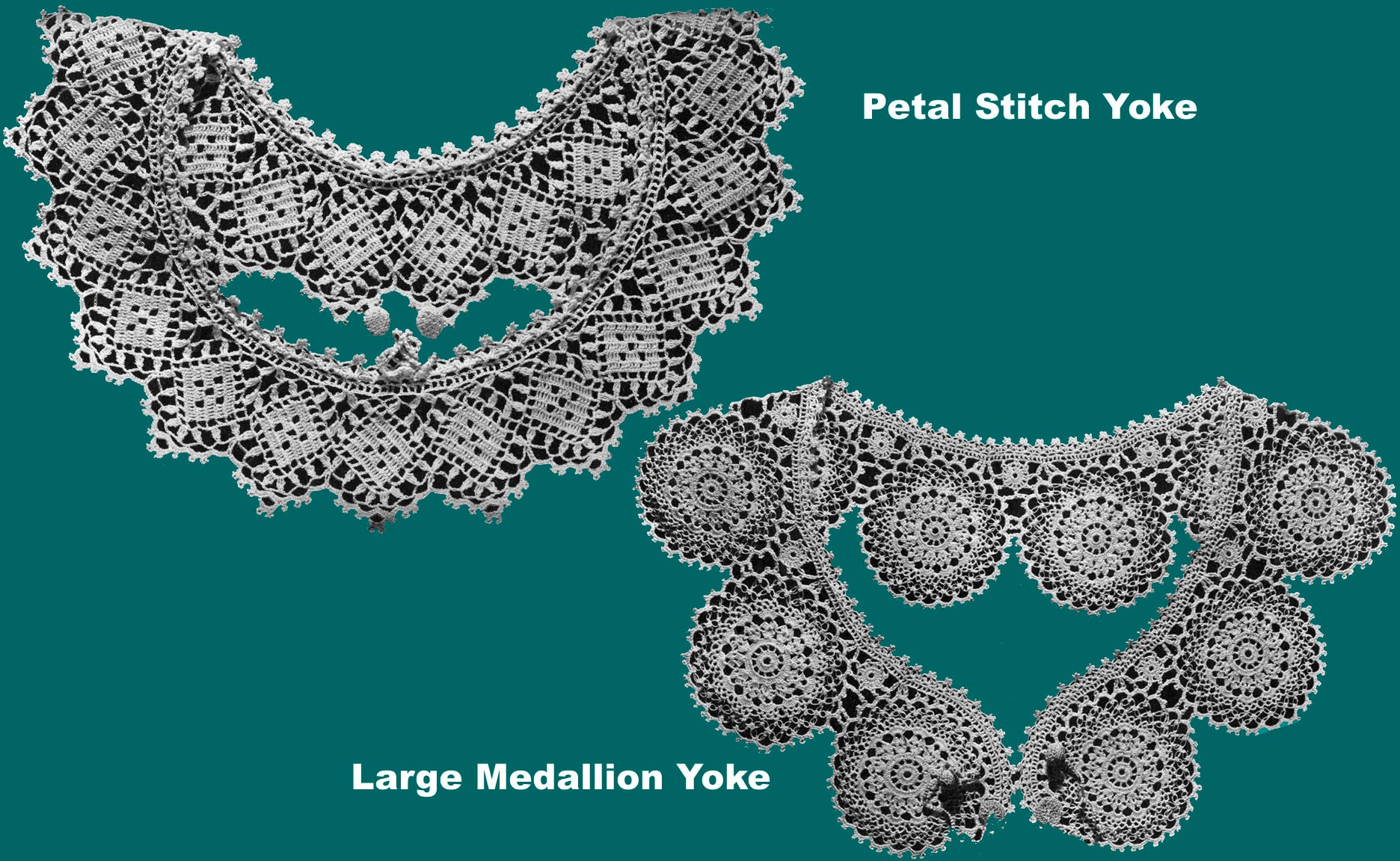 Vintage Crochet Patterns: Yokes, Caps, Towel Edgings - Emma Farnes (PDF ...