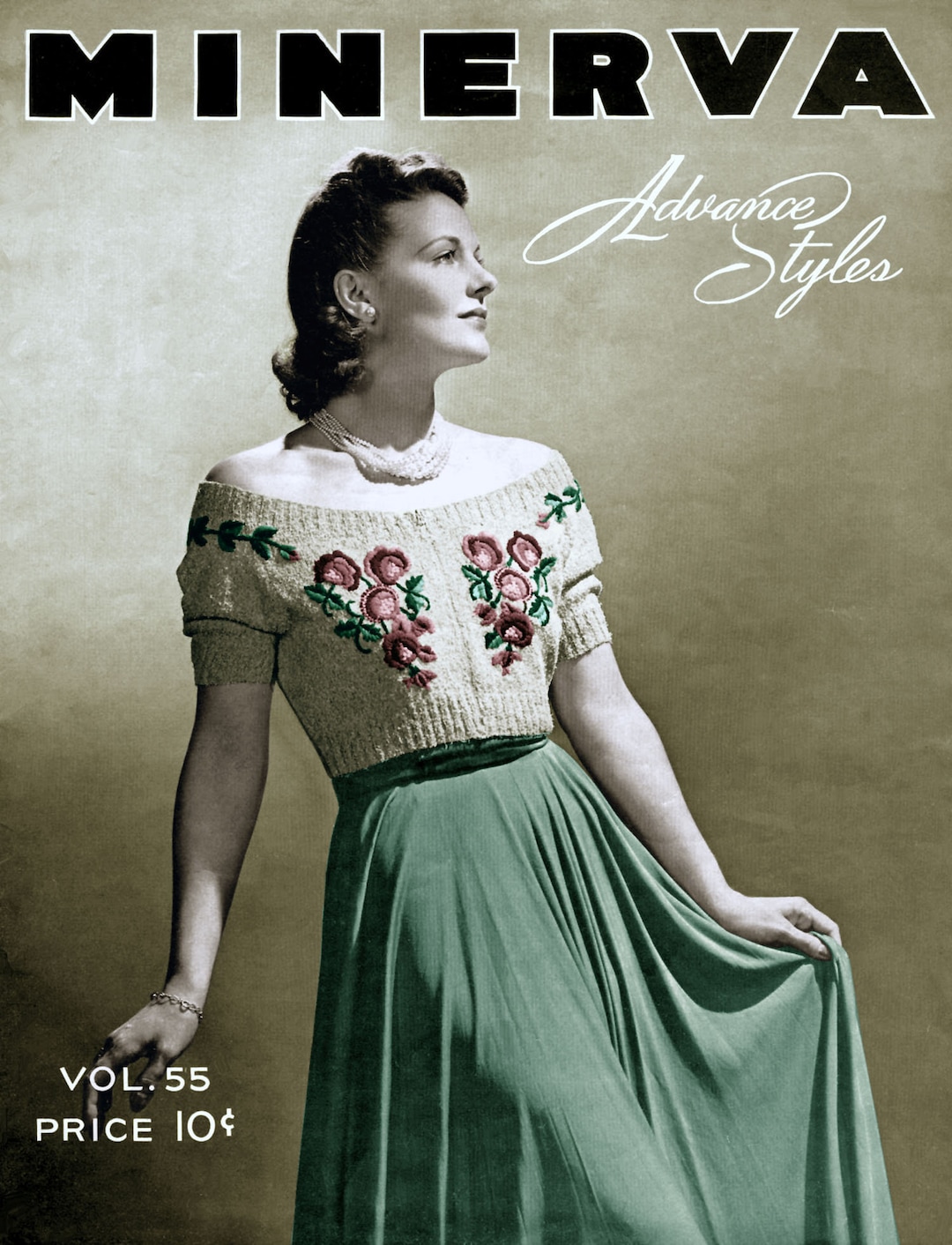 Minerva #55 C.1939 Excellent Vintage Knitting Patterns for Women's ...