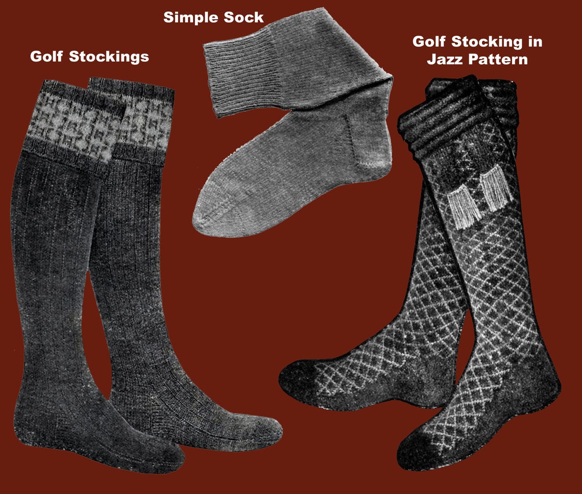 Weldon's 4D #17 C.1928 Knitting Patterns for Men's Socks & Stockings ...
