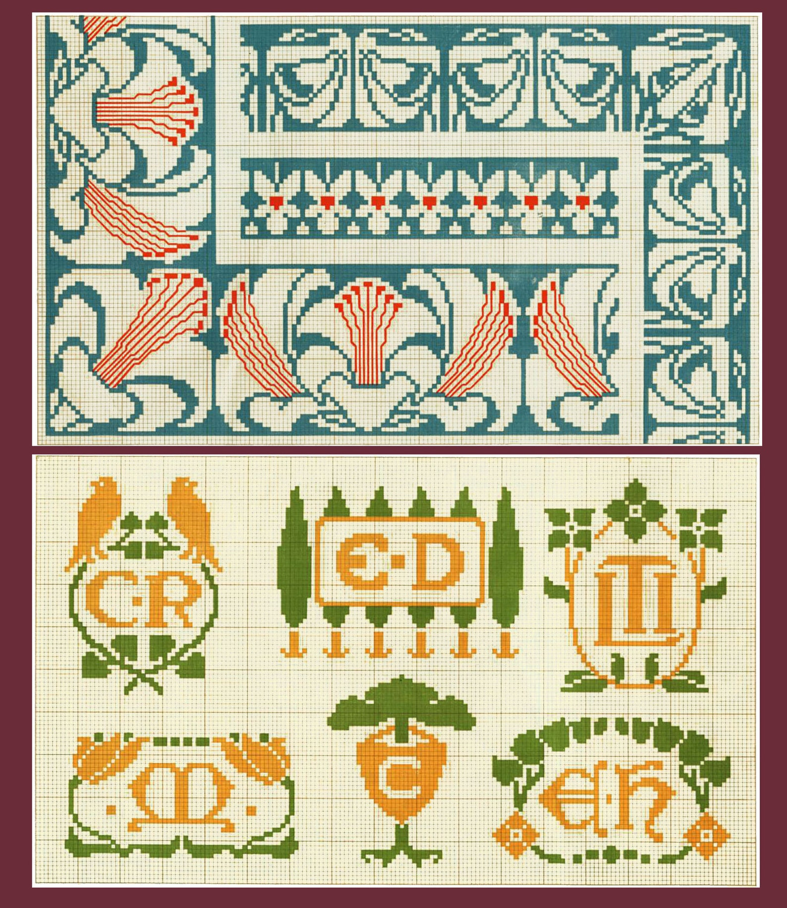 DMC Cross Stitch 2 C.1920 Color Charts and Alphabets Used - Etsy