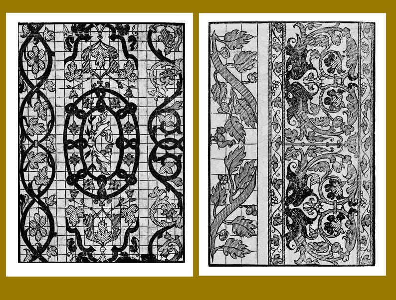 1500's Italian Embroidery Patterns: Renaissance Designs (PDF Ebook) - Etsy