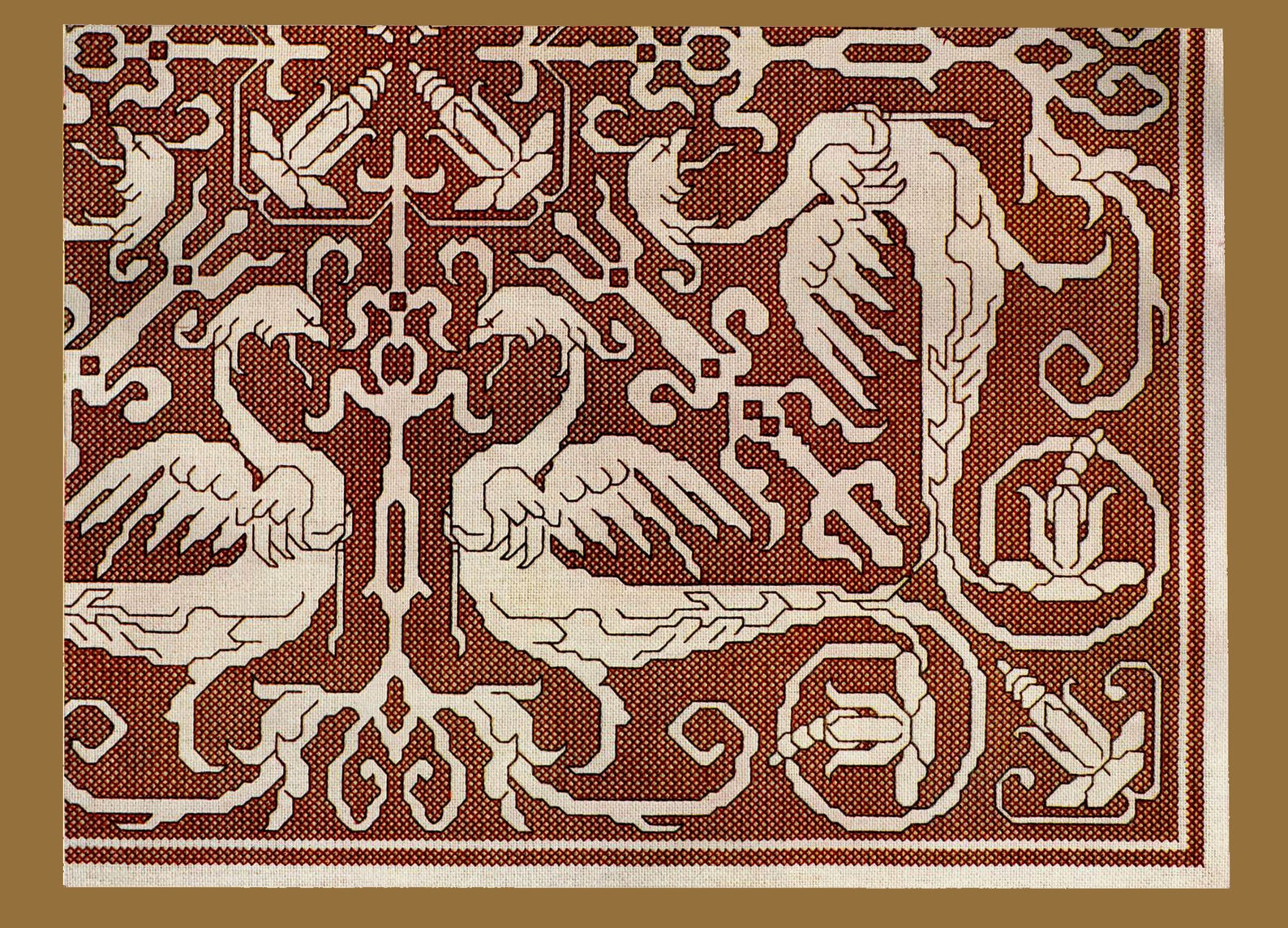 DMC Assisi Embroidery C.1930's - Reverse Outline and Cross Stitch ...