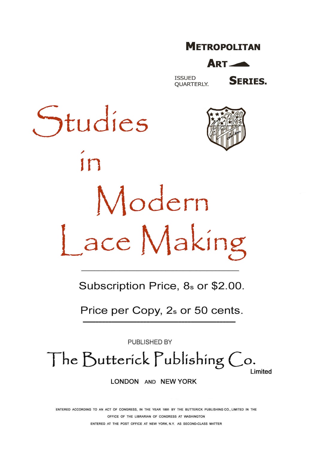 Victorian Lace Making Designs: Butterick 1898 Guide (PDF - Ebook) - Etsy