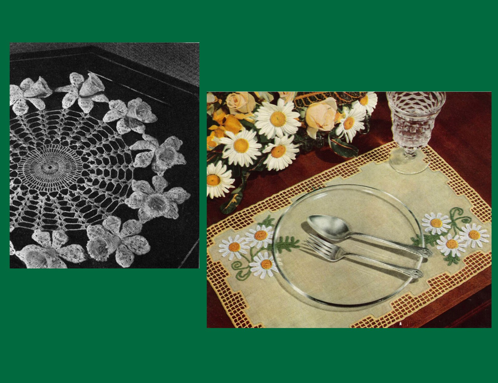 Floral Doilies and Place Mats Crochet Patterns From the - Etsy