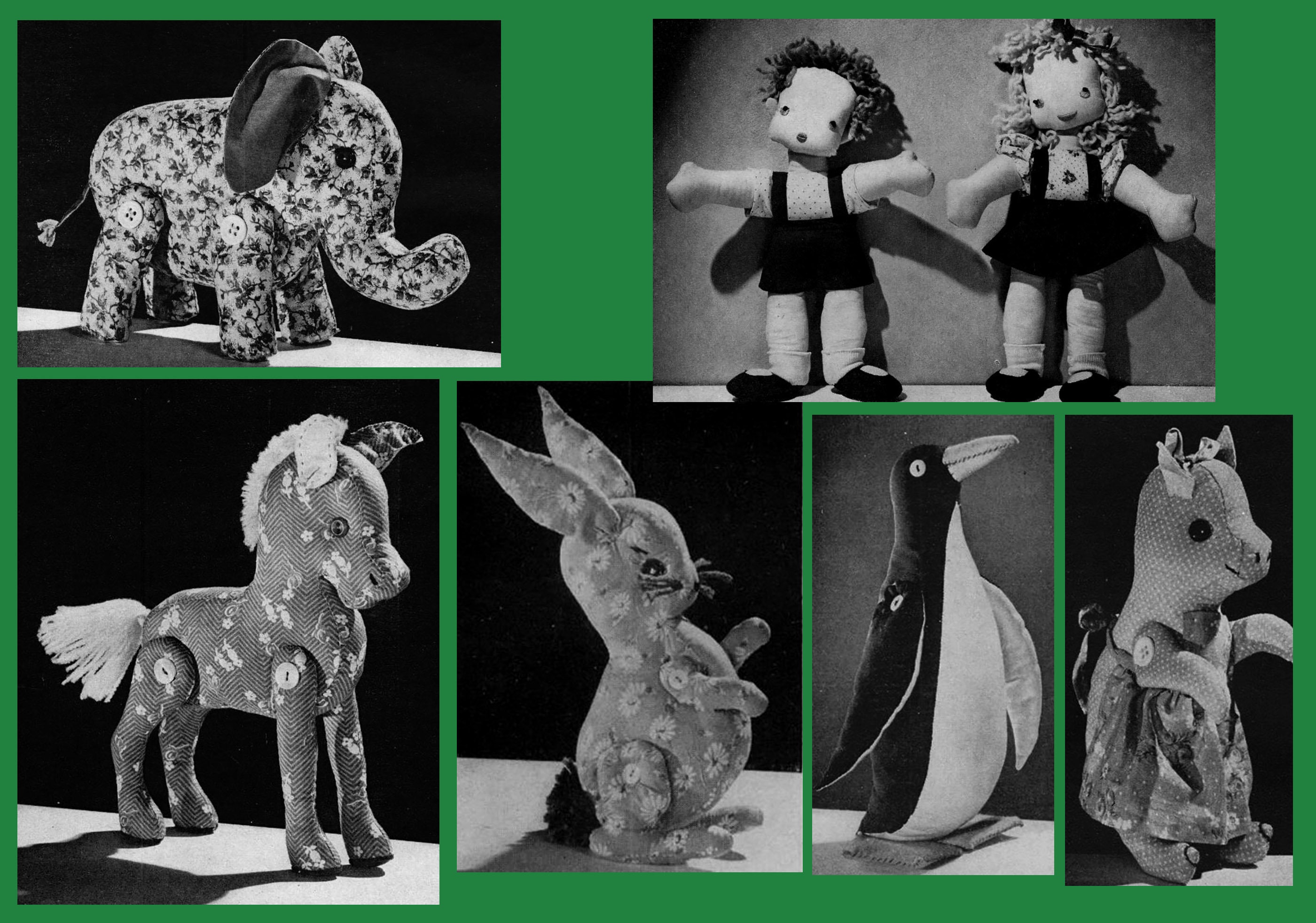 1940's Retro Patterns for Easy to Make Toys Spool Cotton S-14 PDF Ebook ...