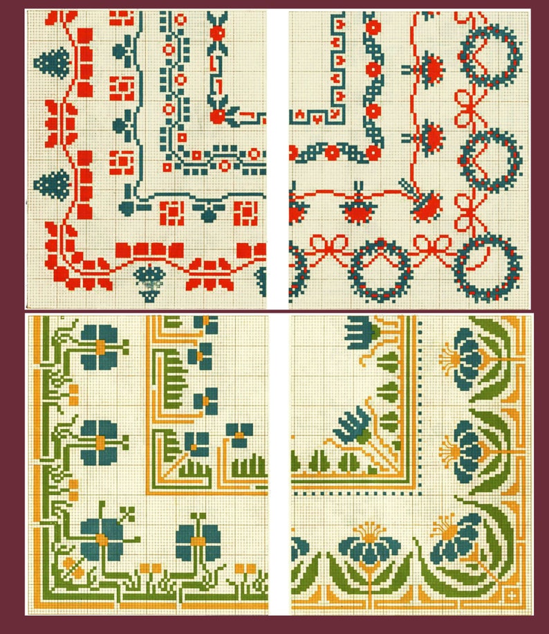 DMC Cross Stitch 2 C.1920 Color Charts and Alphabets Used - Etsy